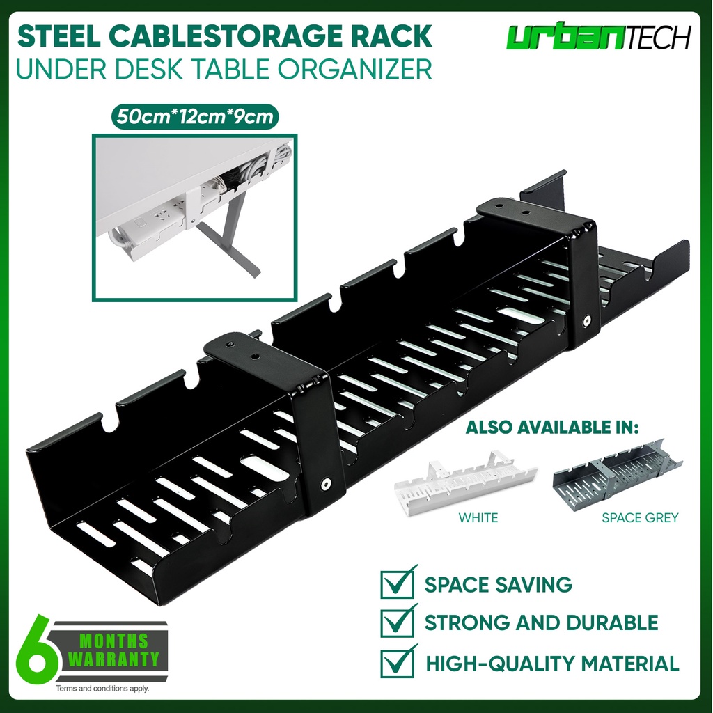 LOCTEK Steel Cable Storage Rack Under Desk Cable Organizer Cable Holder ...