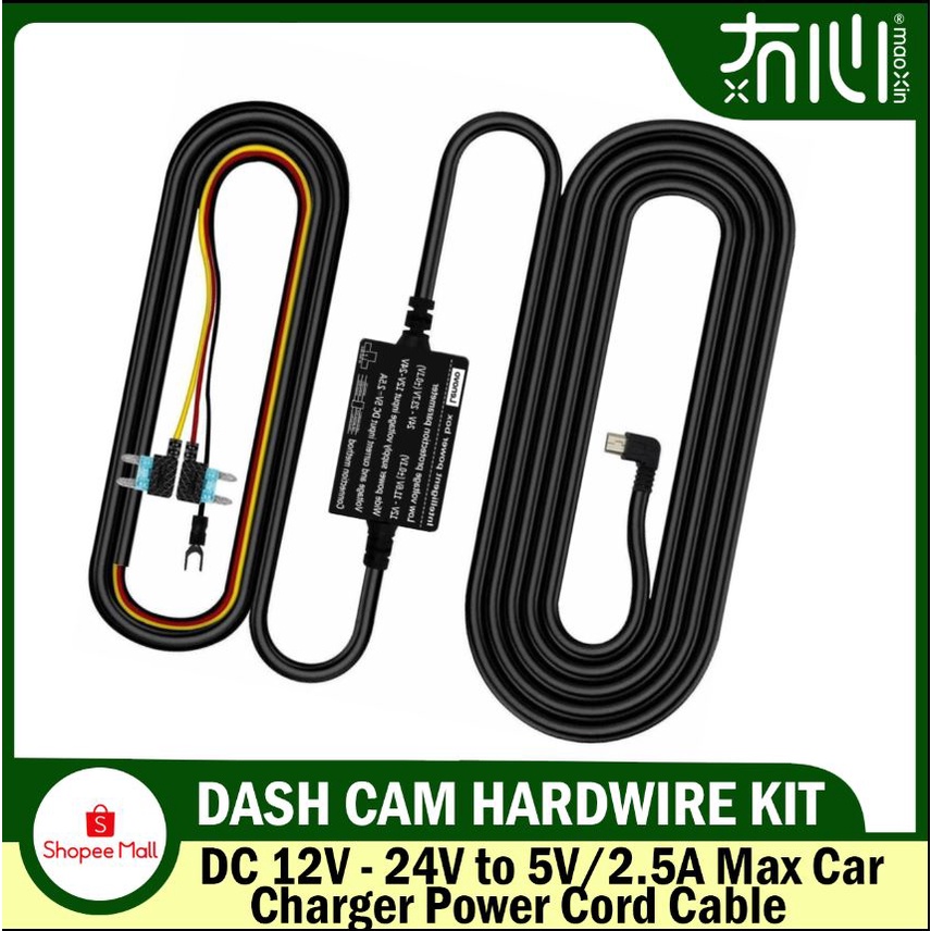 LENOVO Dash Cam Hardwire kit, Mini USB Port,DC 12V - 24V to 5V/2.5A Max ...