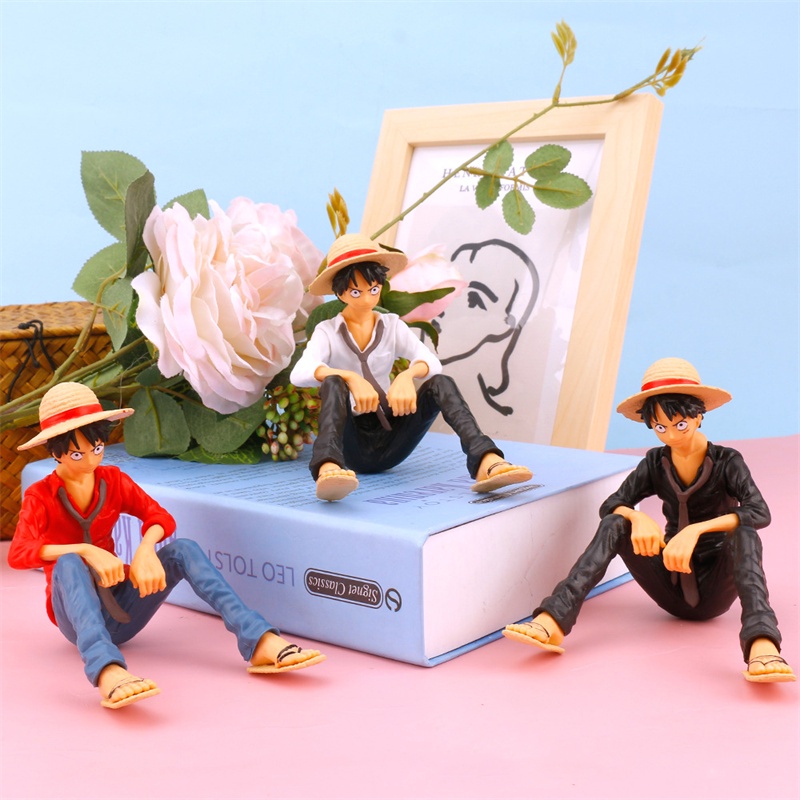 One Piece Anime Figure Sitting Luffy Model Toys Collectibles Action ...