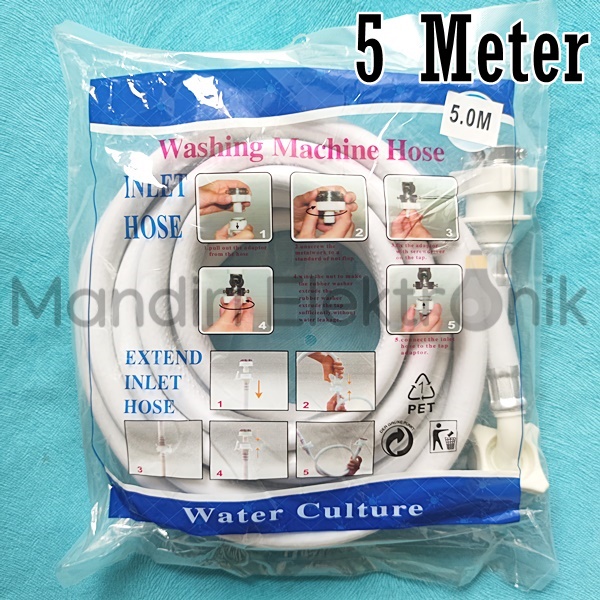MESIN Universal 5 meter 5m Washing Machine Inlet Hose - Top Loading ...