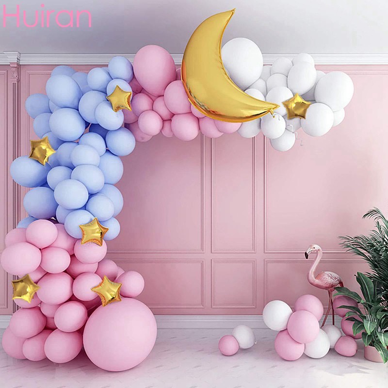 Party Balloon Set Maca Pink Blue Balloon Chain Set Birthday Party ...