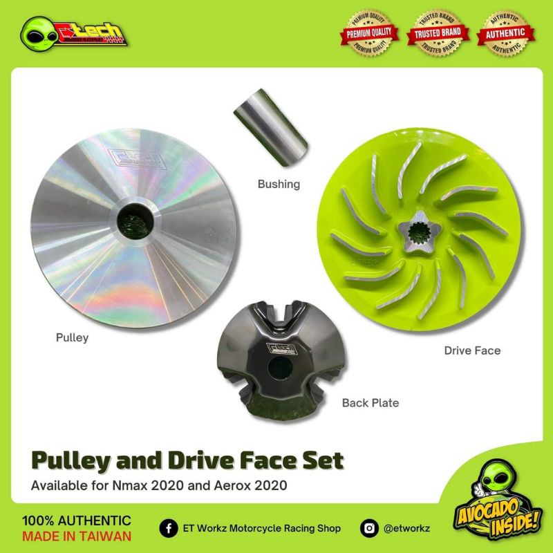 ETech Avocado Pulley and Drive face for Nmax/Aerox V2 | Shopee Philippines