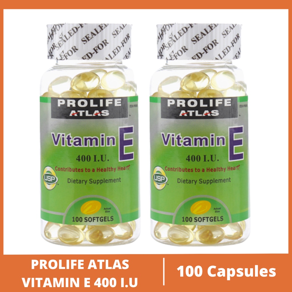 Original Pro-Life Vitamin E 4001U 100 Capsules ( 2 Bottles ) | Shopee ...