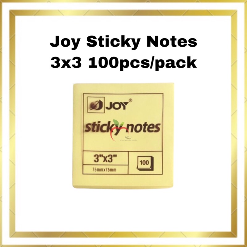 Joy Sticky Notes 3x3 100pcs/pack | Shopee Philippines