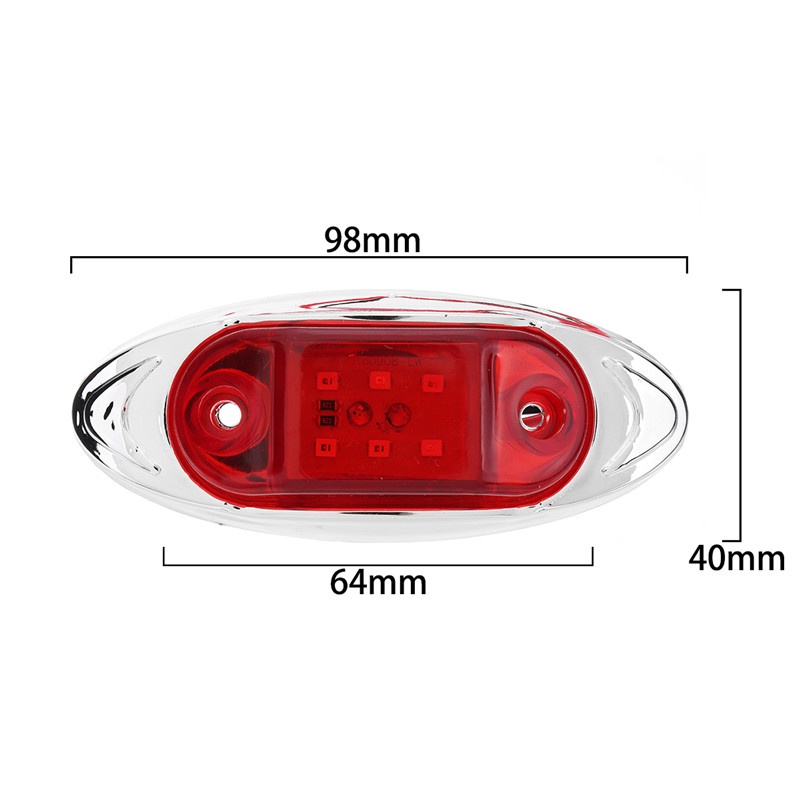 24V 6 LED Truck Side Light Front Light Marker Indicators Lights Lamp ...