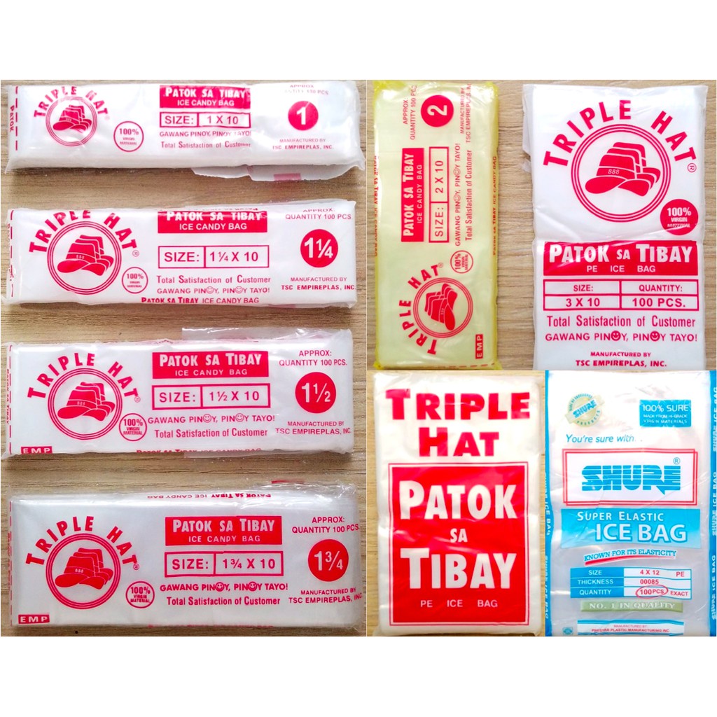 Plastic Ice Bag Patok Ice Candy Bag Plastic Shure Triple Hat | APPROX ...