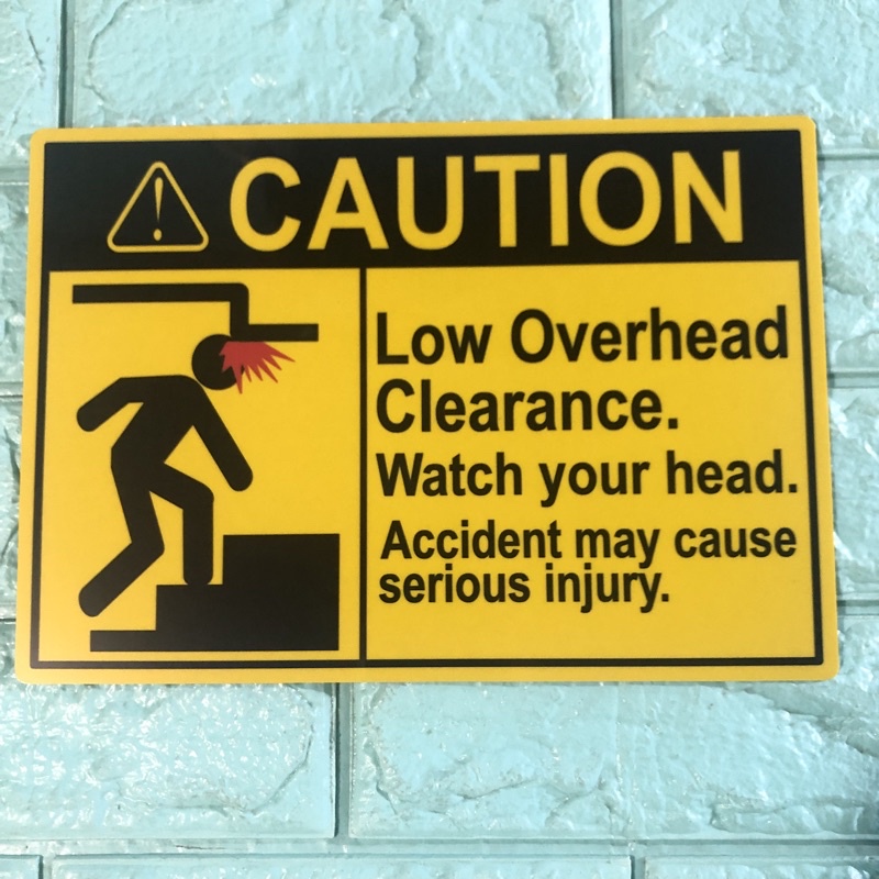 Caution Low overhead watch your head for stairs signage | Shopee ...