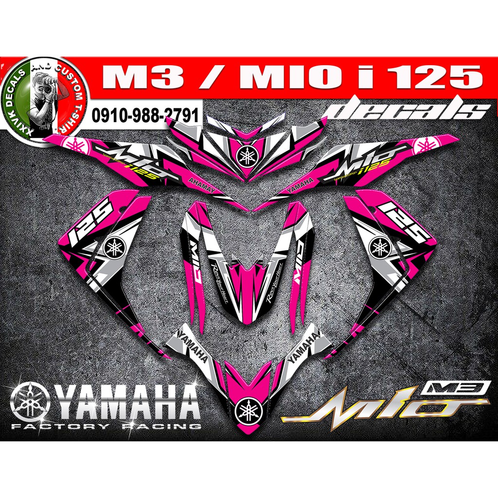 YAMAHA MIO i 125 FULL DECALS, STICKER FOR MOTORCYCLE PARTS AND ...