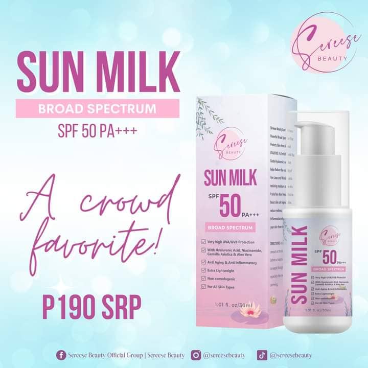 Sereese Beauty Sun Milk Broad Spectrum SPF 50 PA++ | Shopee Philippines