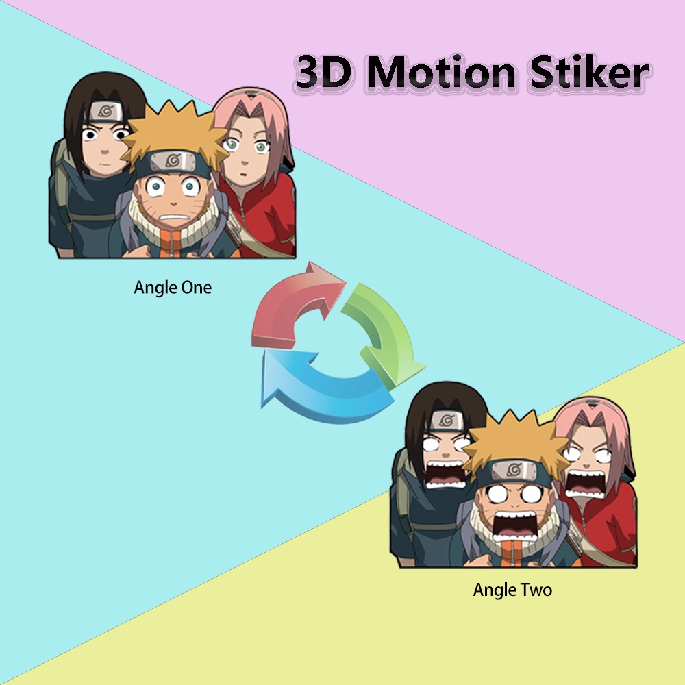 Uchiha Sasuke Haruno Sakura NARUTO 3D Motion Car Stickers Anime Self ...