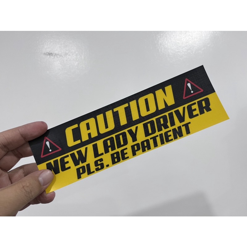 Brand New Custom Weather proof Lady Driver Caution Car Sticker 8 inches ...