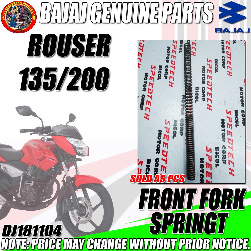 ROUSER 135/200 FRONT FORK SPRING SOLD AS PCS (KMC) (GENUINE: DJ181104 ...