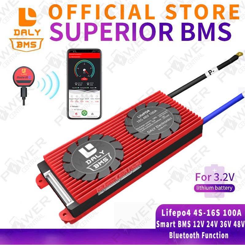 Power Central lifepo4 Lithium li ion Smart BMS 12v 24v 36v 48v 60v 72v 100a 4s 8s 12s 16s by ...
