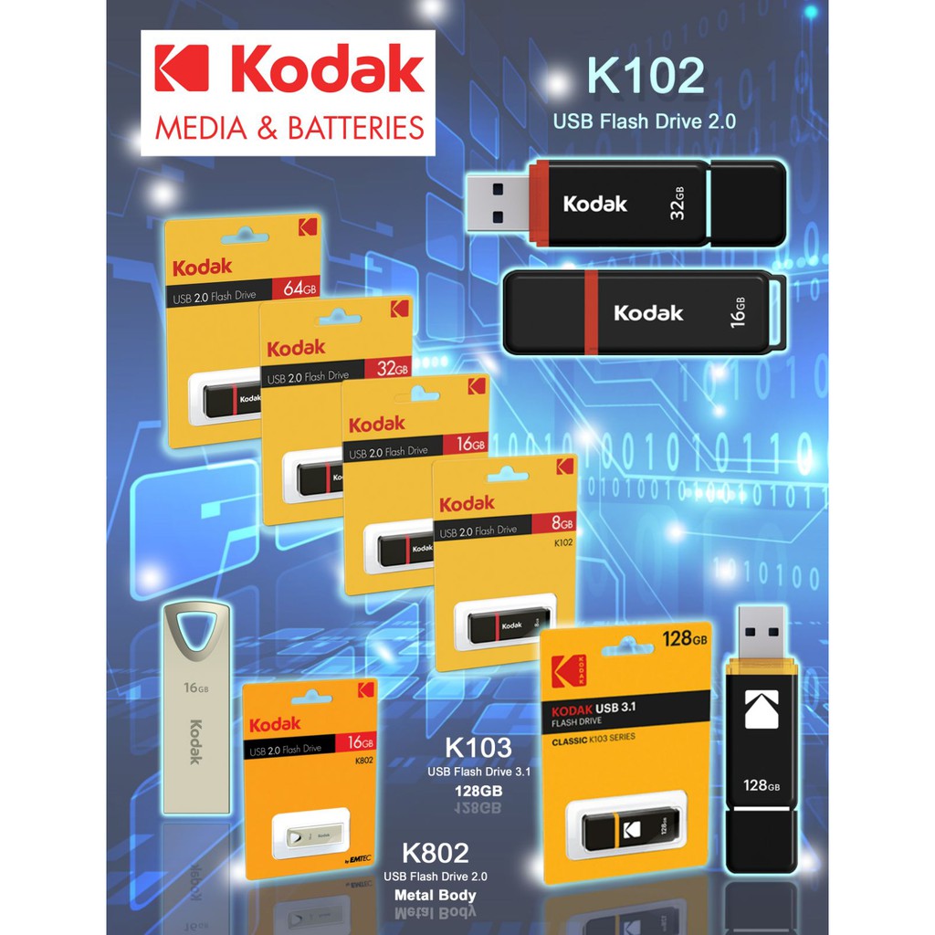 Kodak USB Flash Drive 2.0 8GB 16GB 32GB 64GB 3.0 128GB | Shopee Philippines