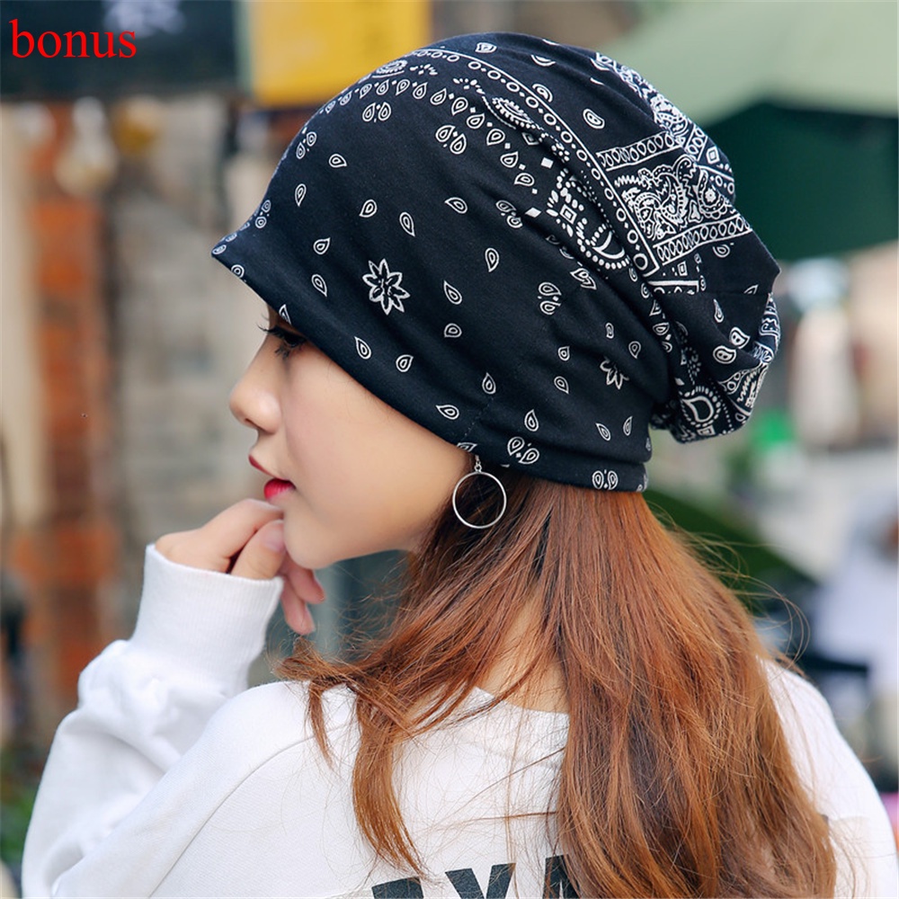 6 Colors National Style Beanies Caps Women Spring Autumn Hats 2 Ways ...