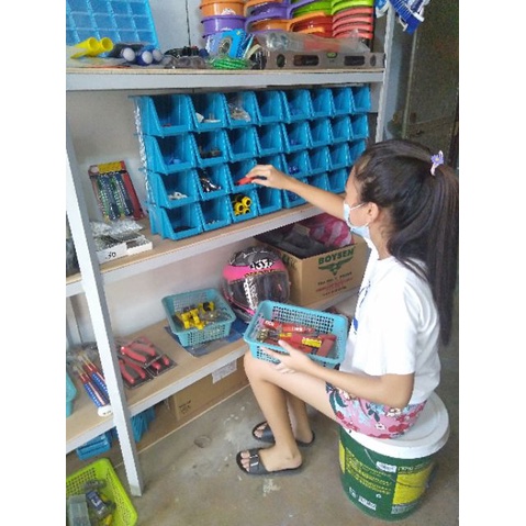 TINY Stackable Bin Boxes Storage Organizer Supplies Tools Bins And Rack ...