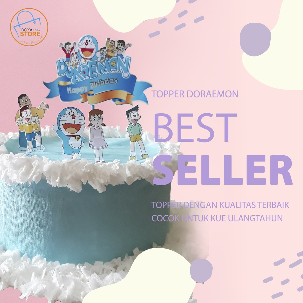 Doraemon Custom Happy Birthday Topper 24 cm | Shopee Philippines