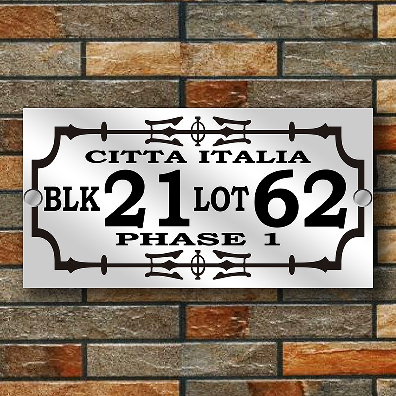 Home Address Sign AP3 Gold, Black, Silver, White, Frosted Color ...