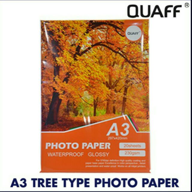 QUAFF A3 size TREE TYPE PHOTO PAPER 230GSM(20SHEET) | Shopee Philippines