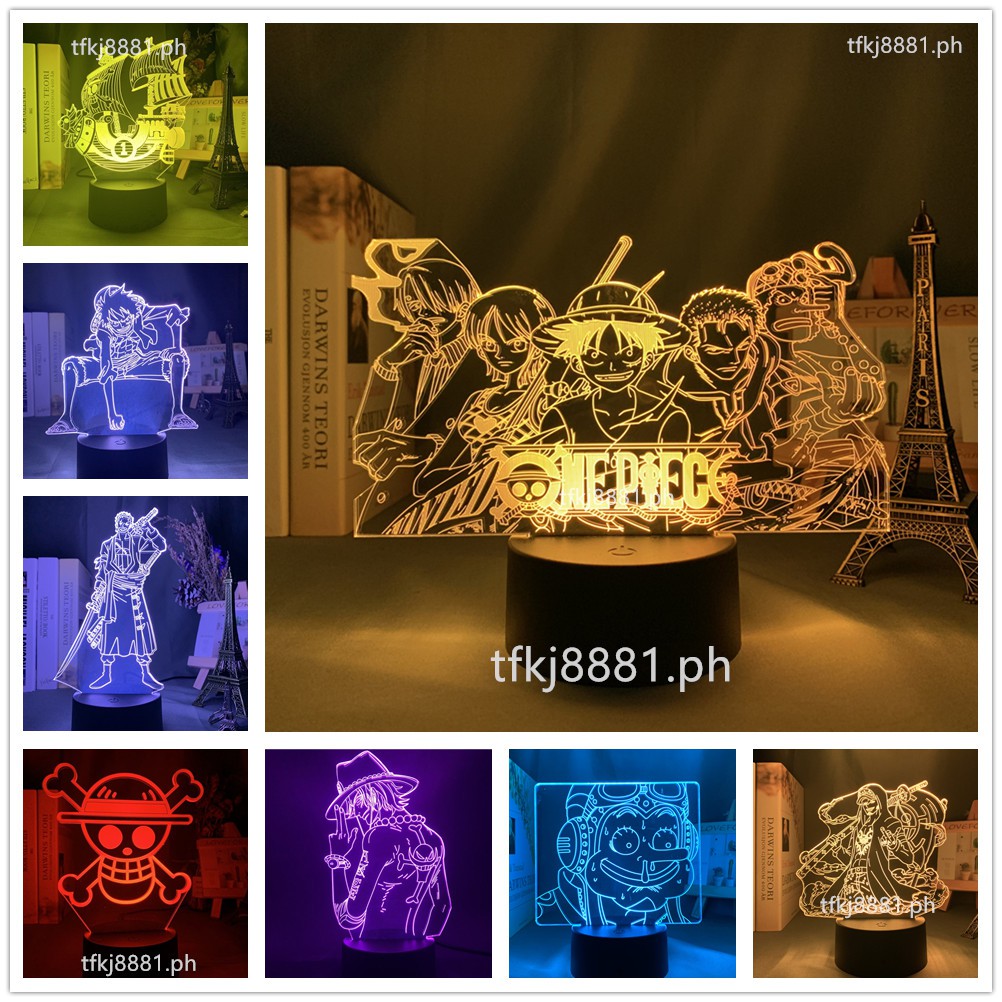 Luffy LED167 Colors Changing Remote Control Desk Lamp One Piece Figure ...