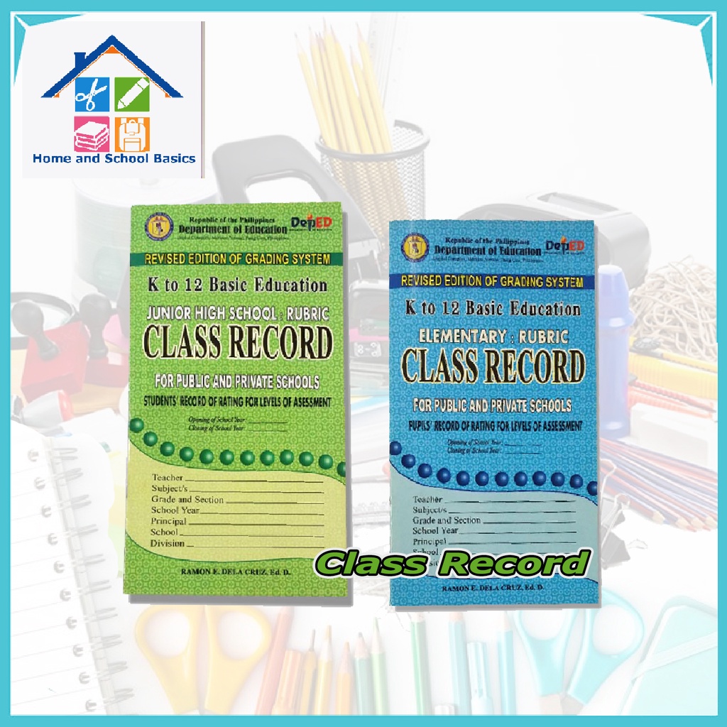 Class Record Book (Elementary and Secondary Rubric ) - K to 12 Basic ...