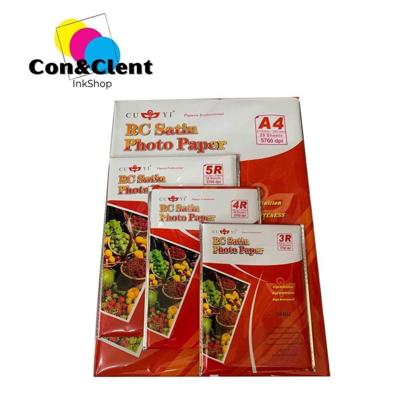 Cuyi or Quaff RCsatin, RC Glossy, RC Woven Photopaper (3r, 4r, 5r or A4 ...