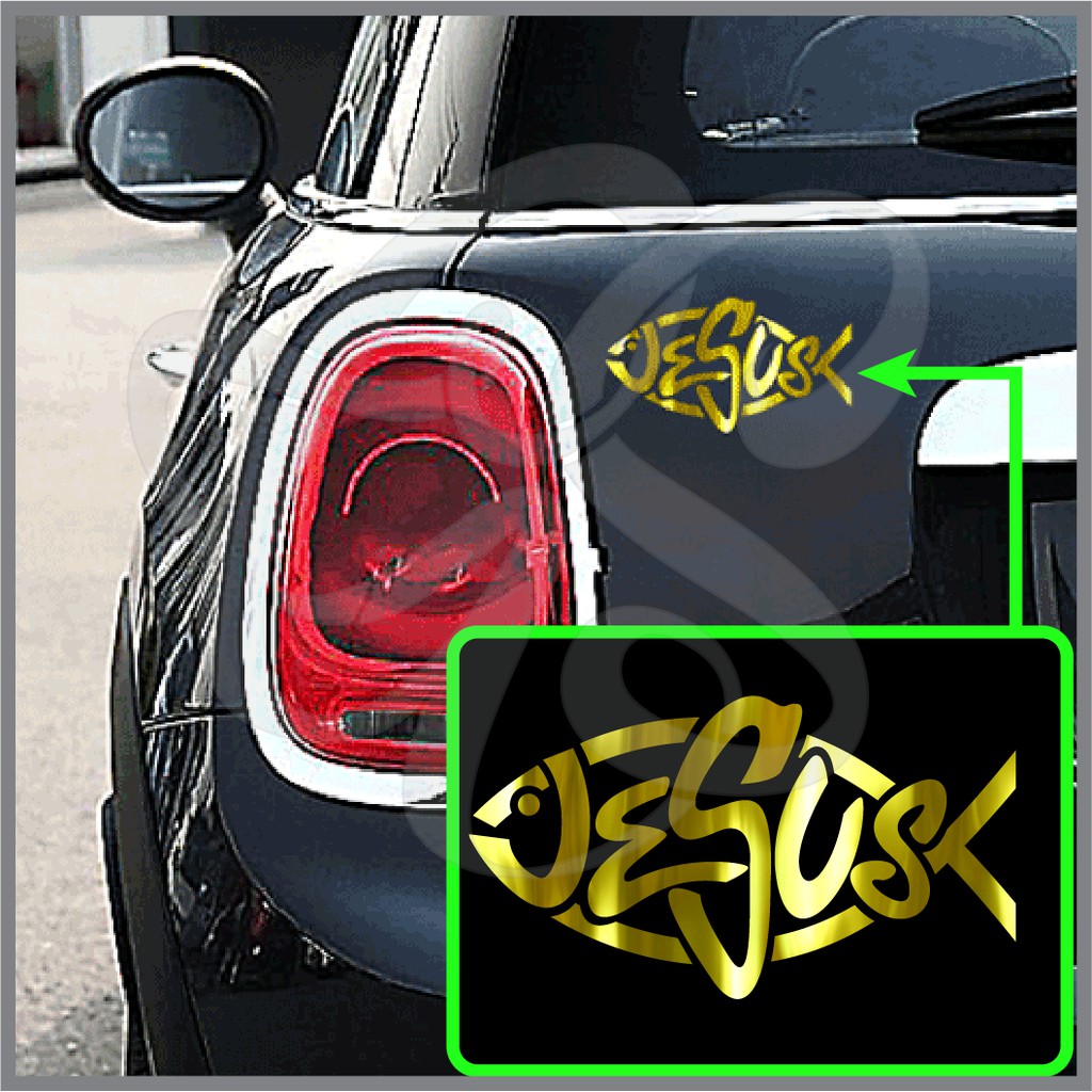 Jesus Fish_ Design_Car and Motorcycle Inspirational_Decal Sticker (COD ...