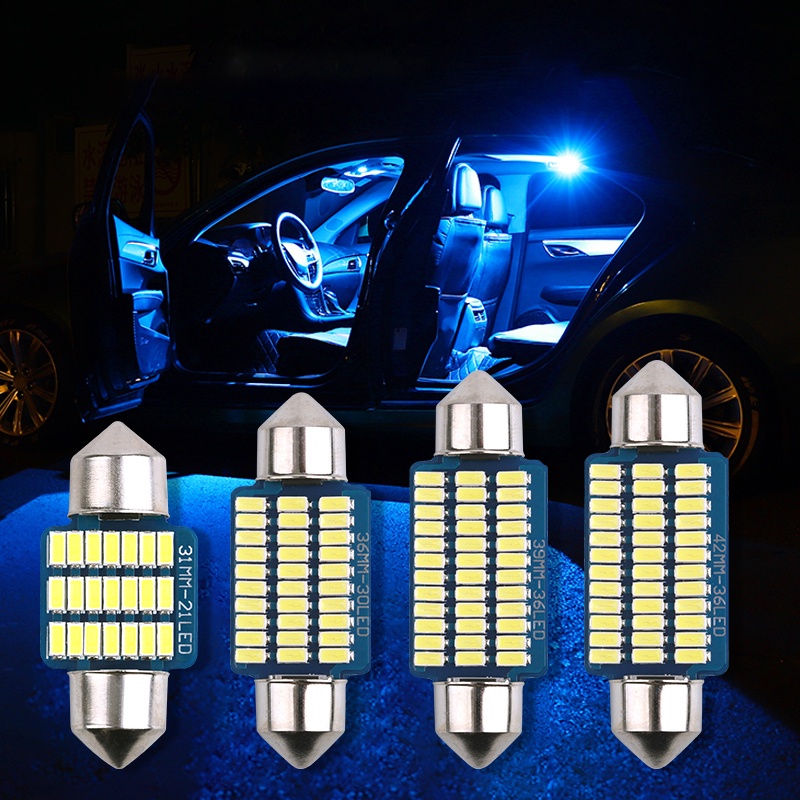 1X Festoon Car LED Interior Reading Light 4000K Warm White 6000K C5W C10W 31mm 36mm 39mm 41mm ...