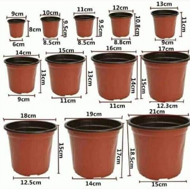 PVC SOFT PLASTIC POT TRAINING POT 50PCS (9cm, 10cm, 11cm, 12cm, 13cm ...