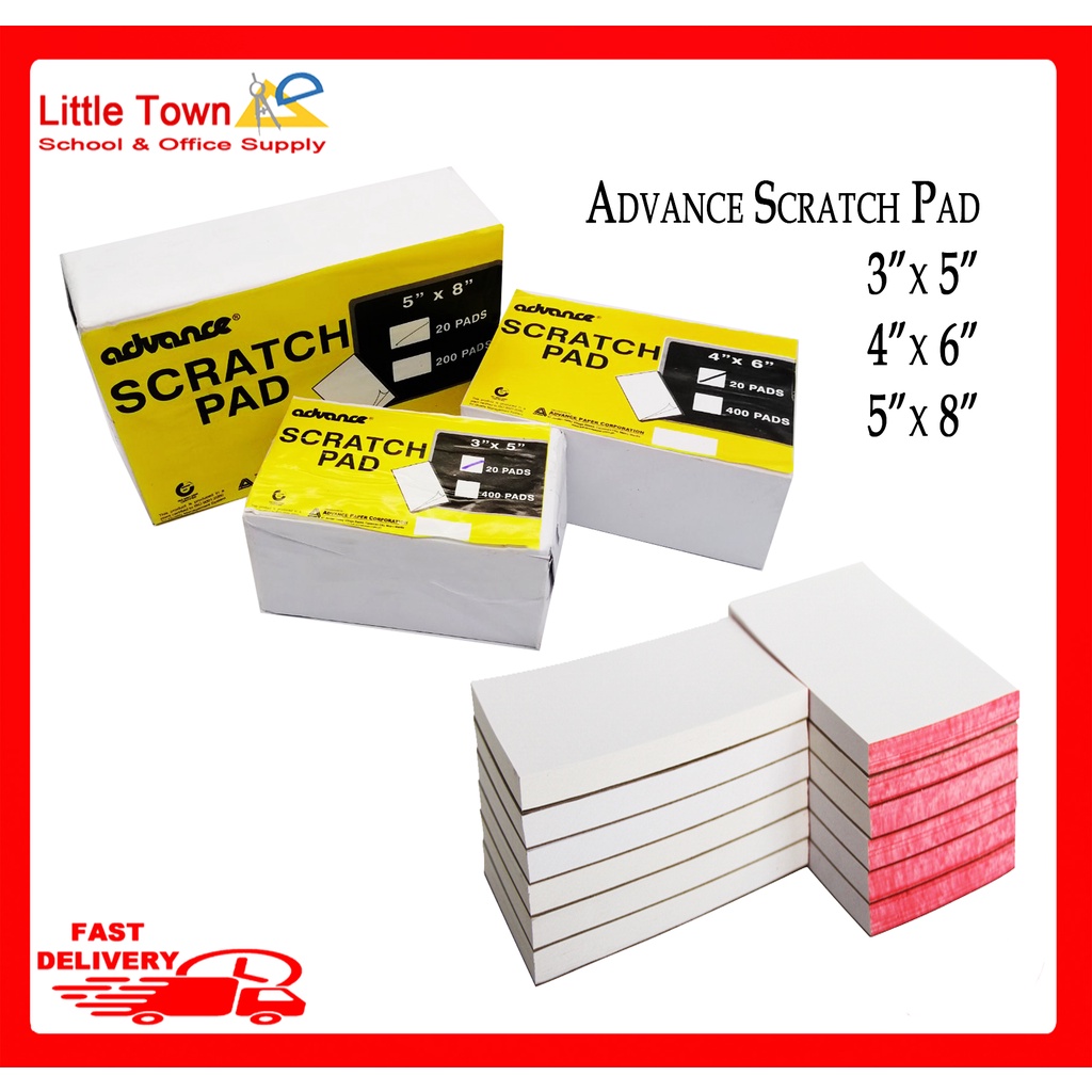 10Pads Advance Scratch Pad Size (3" x 5" inches 4"x6" inches 5"x8 ...
