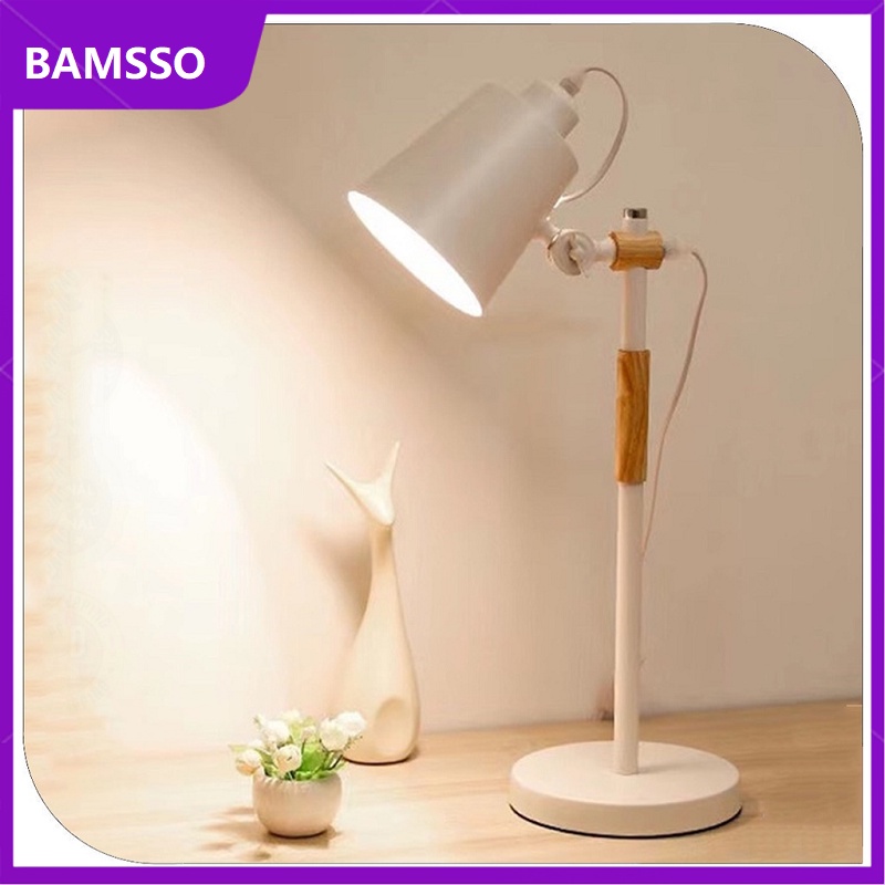 【PH STOCK】【COD】E27 modern Nordic solid wood LED desk lamp, eye ...