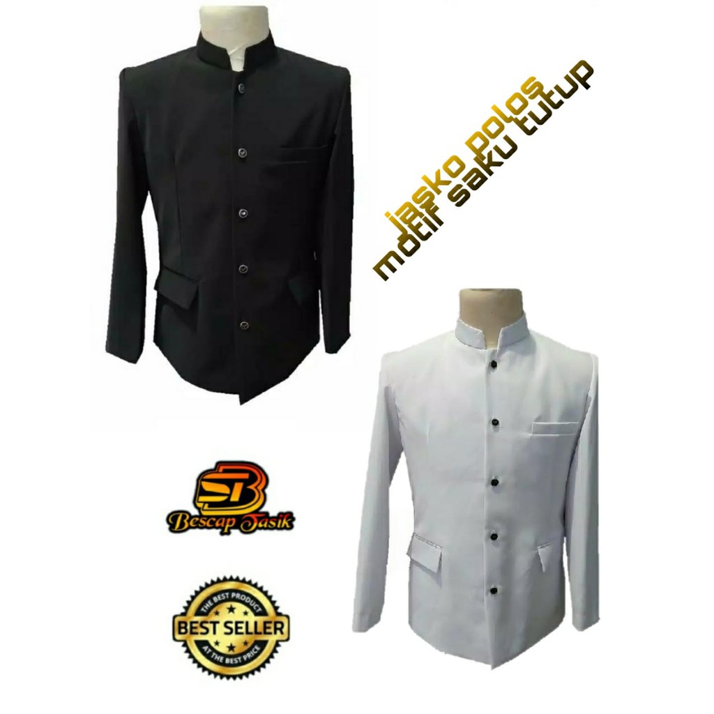 PUTIH HITAM Plain Jackets With Lid Pockets, Plain White Coats, Plain ...