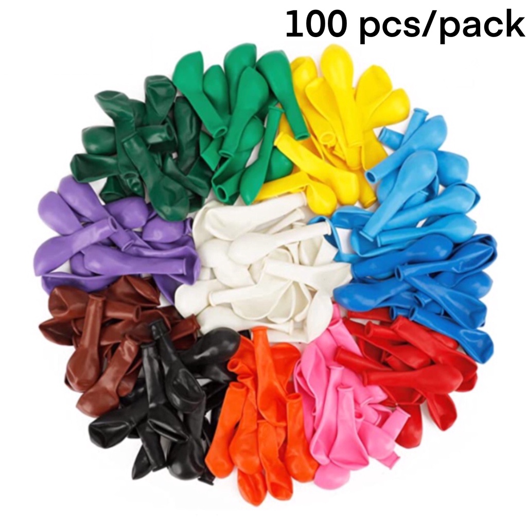 Metallic Balloons (100 pcs) Size 5 Inches Metallic Balloons 1.2g Latex ...