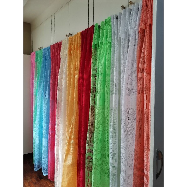 Lace curtain window scallop with overlap de butas design window & door ...