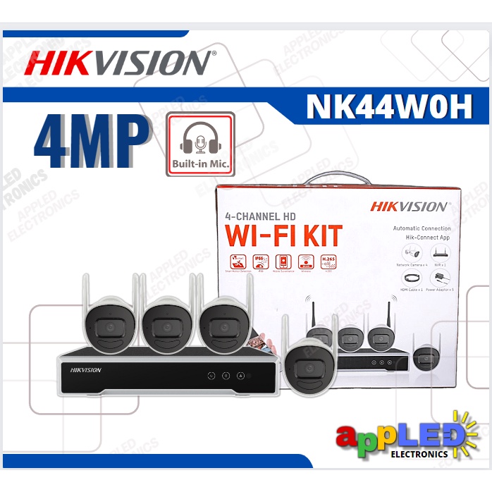 HIKVISION WIRELESS CCTV PACKAGE WITH AUDIO 4 CHANNEL 4MP 1440P TURBO HD ...