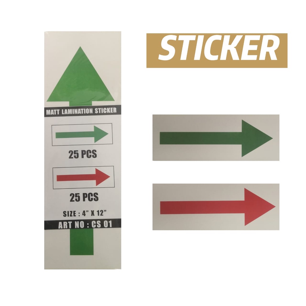 SOP Sticker*Arrow Sign Sticker*Matt Lamination Sticker 10.5CMx30CM ...