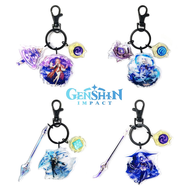 3 in 1 Genshin Impact Keychain genshin impact Raiden Shogun miko Xiao ...