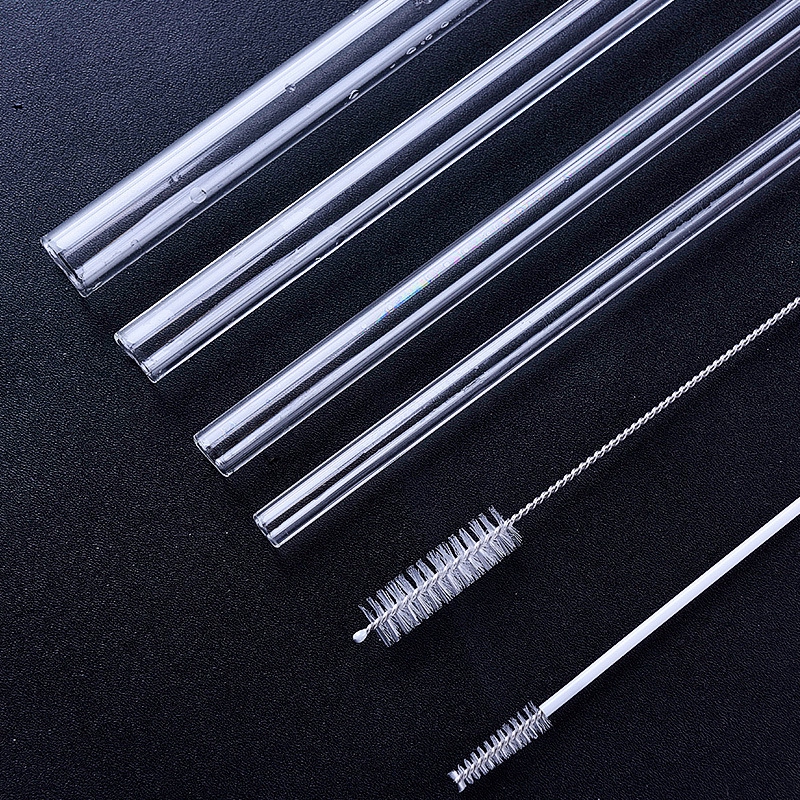 1pcs Transparent glass straws heat resistant high temperature juice ...