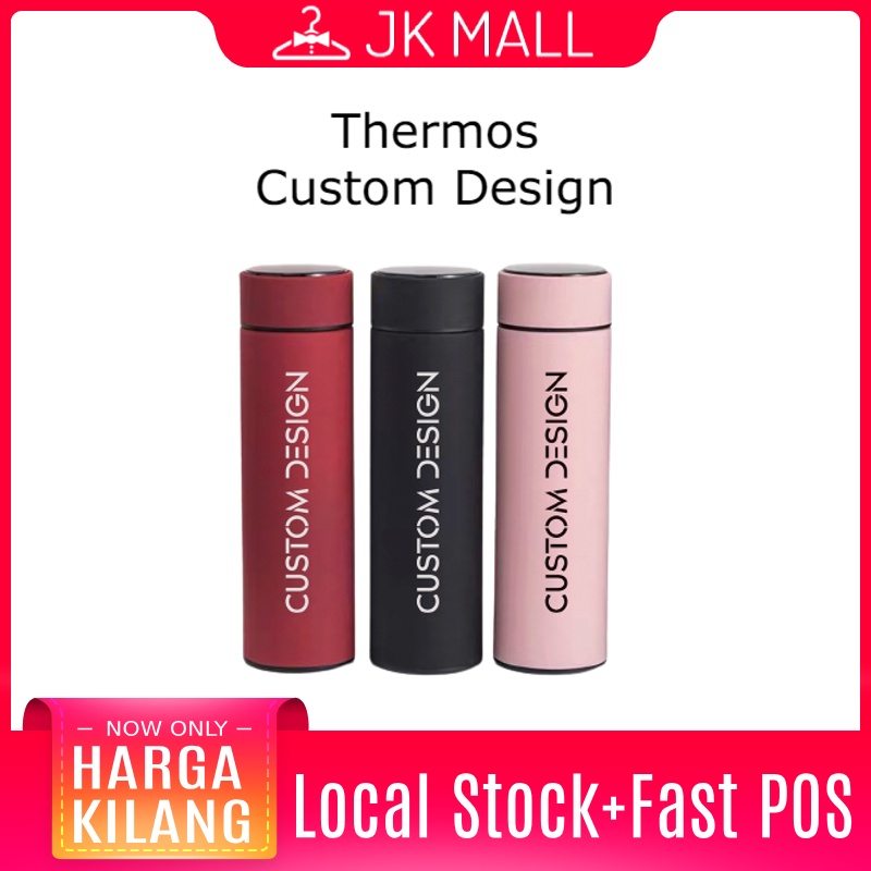 LED Thermos Flask Custom With Name Botol Air Nama Personalized Tumbler ...