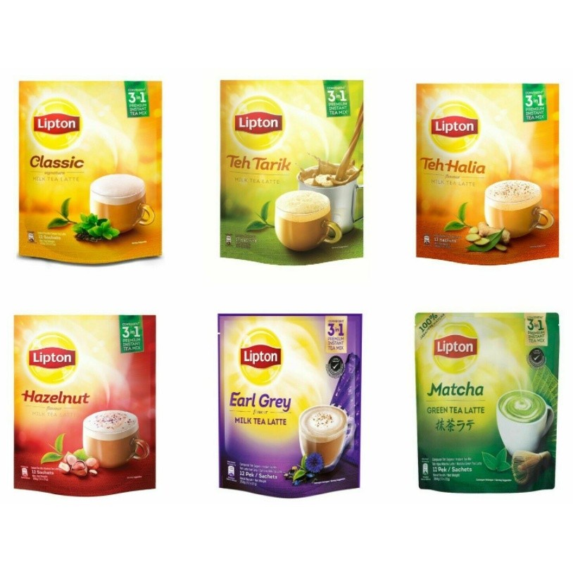 Lipton Milk Tea 3 in 1 Milk Tea Latte Matcha Green Tea/Earl Grey ...