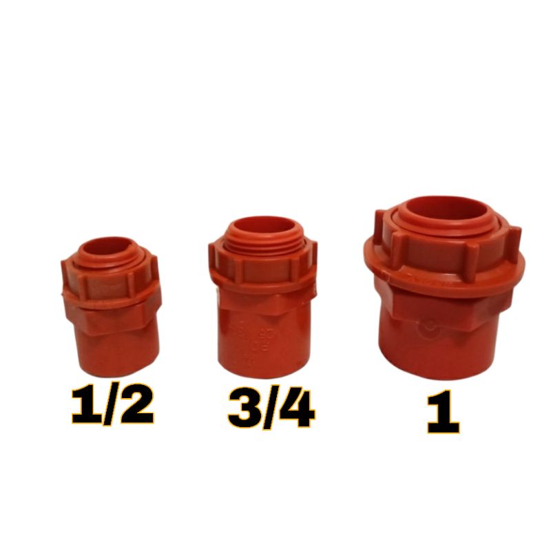 PVC Orange Male Adapter with locknut 1/2" | 3/4" | 1" | Shopee Philippines