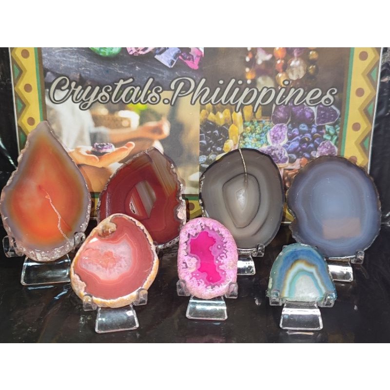 Agate Slab Slice Plate - Polished RESTOCK (SOLD PER PIECE/STAND NOT ...