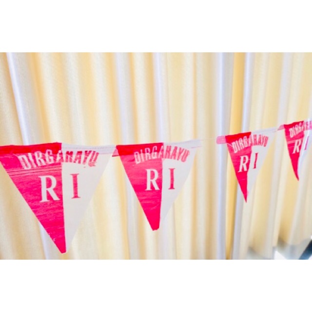 MERAH PUTIH Red and white screen printed plastic flags of the Republic ...