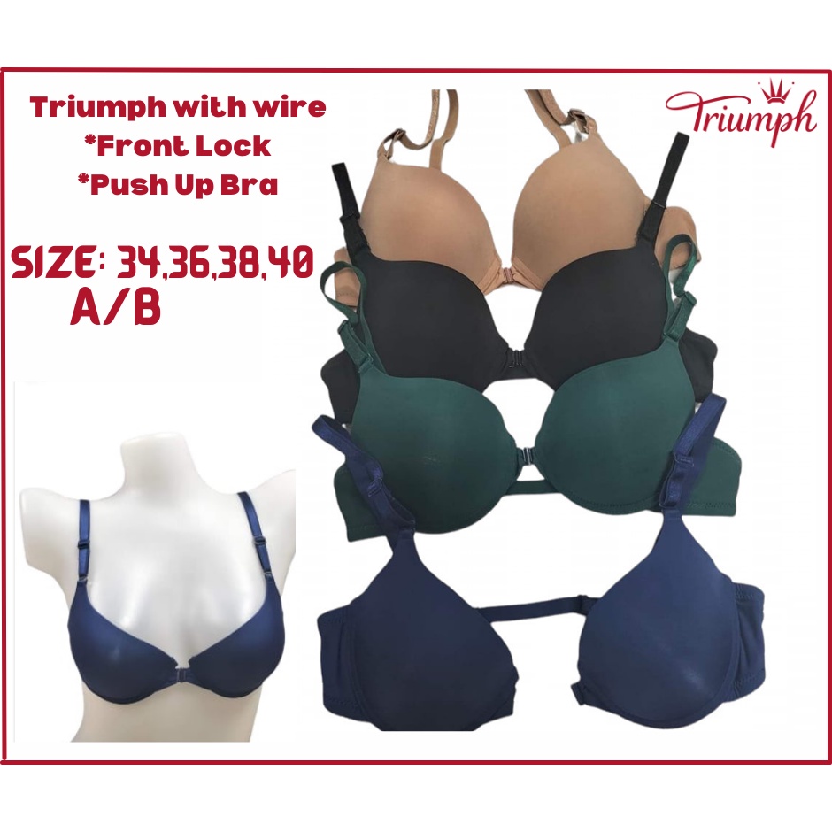 Triumph with wire Front lock[Push up Bra ]Size 34,36,38,40AB | Shopee Philippines