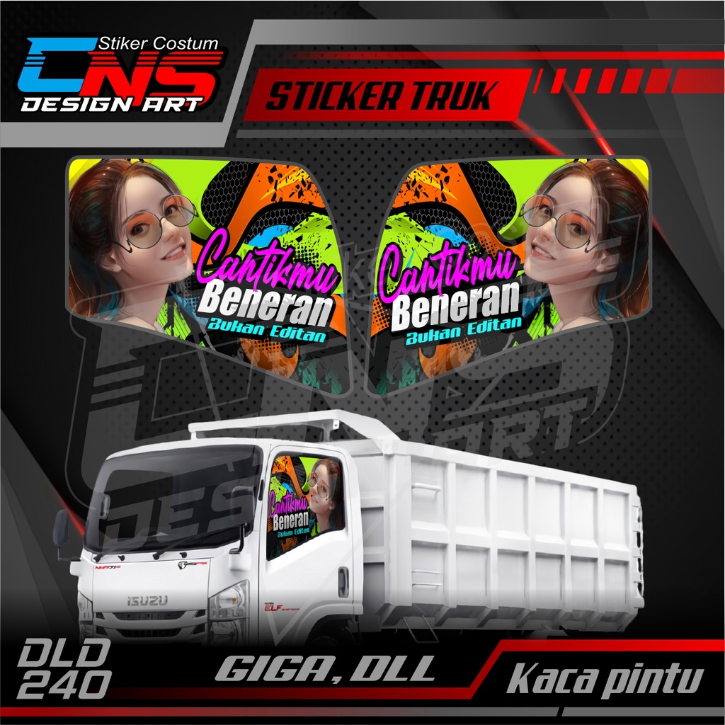 ISUZU GIGA Truck Front Door Glass Sticker Custom Photo of a Beautiful ...