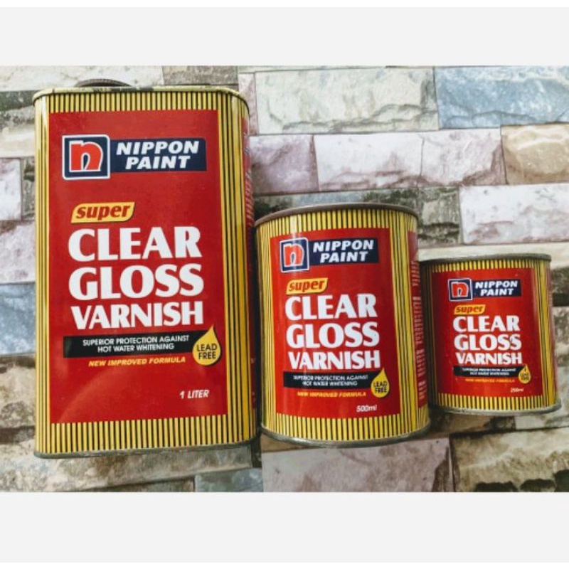 NIPPON PAINT CLEAR GLOSS VARNISH 250ML, 500ML, 1000ML(1LITER) | Shopee ...