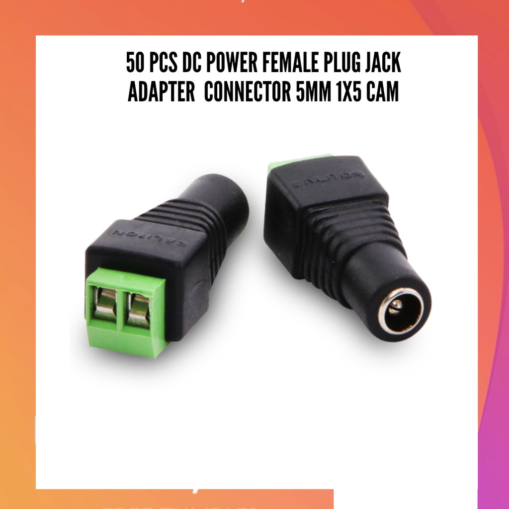 50 pcs. DC Connector Female Power CCTV Plug Connector 5mm 1x5 Camera ...