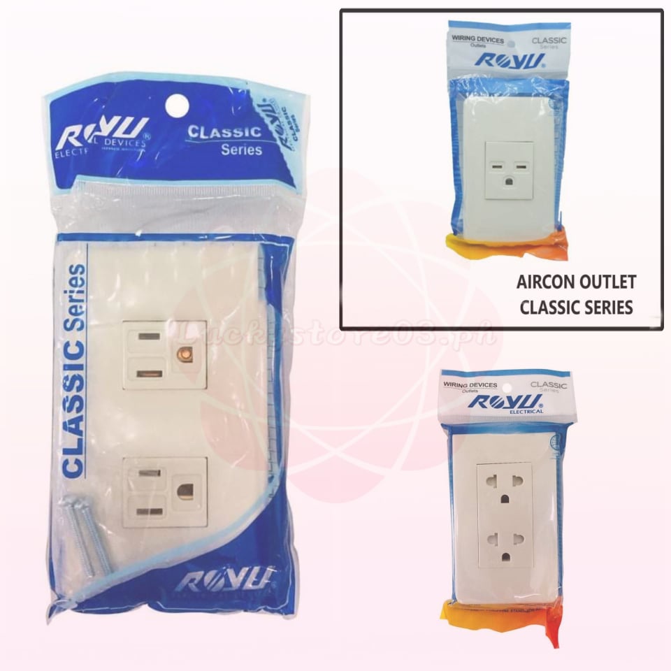 Royu Classic Series Universal Outlet Duplex with Ground* Aircon Outlet ...
