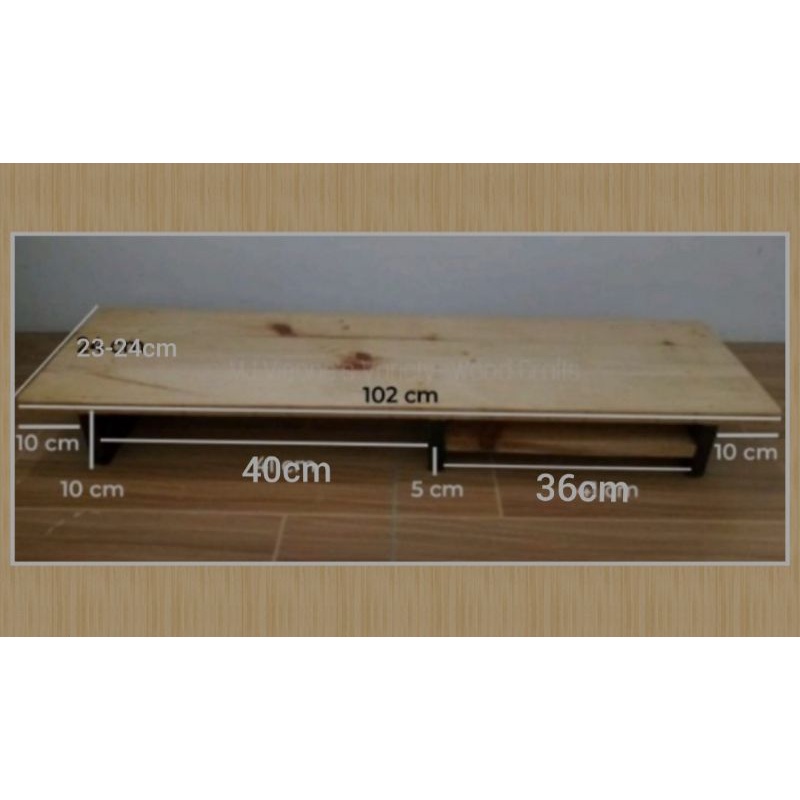 Monitor Riser | Monitor Stand with under shelf | 102 cm/23-24cm/8-10cm ...
