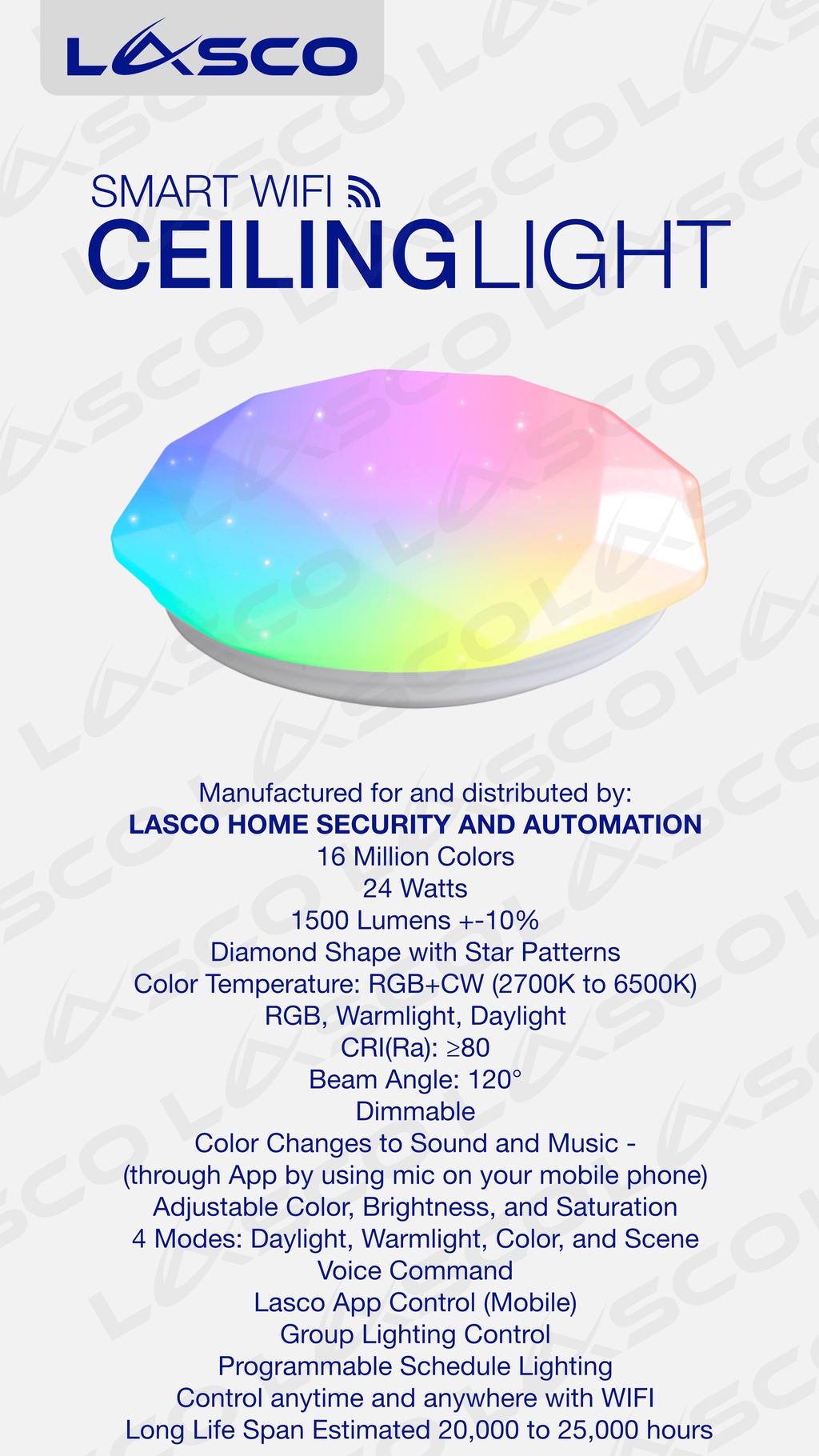 Lasco Wi-Fi Smart Home Lighting Smart Ceiling Light WIFI Light RGB ...
